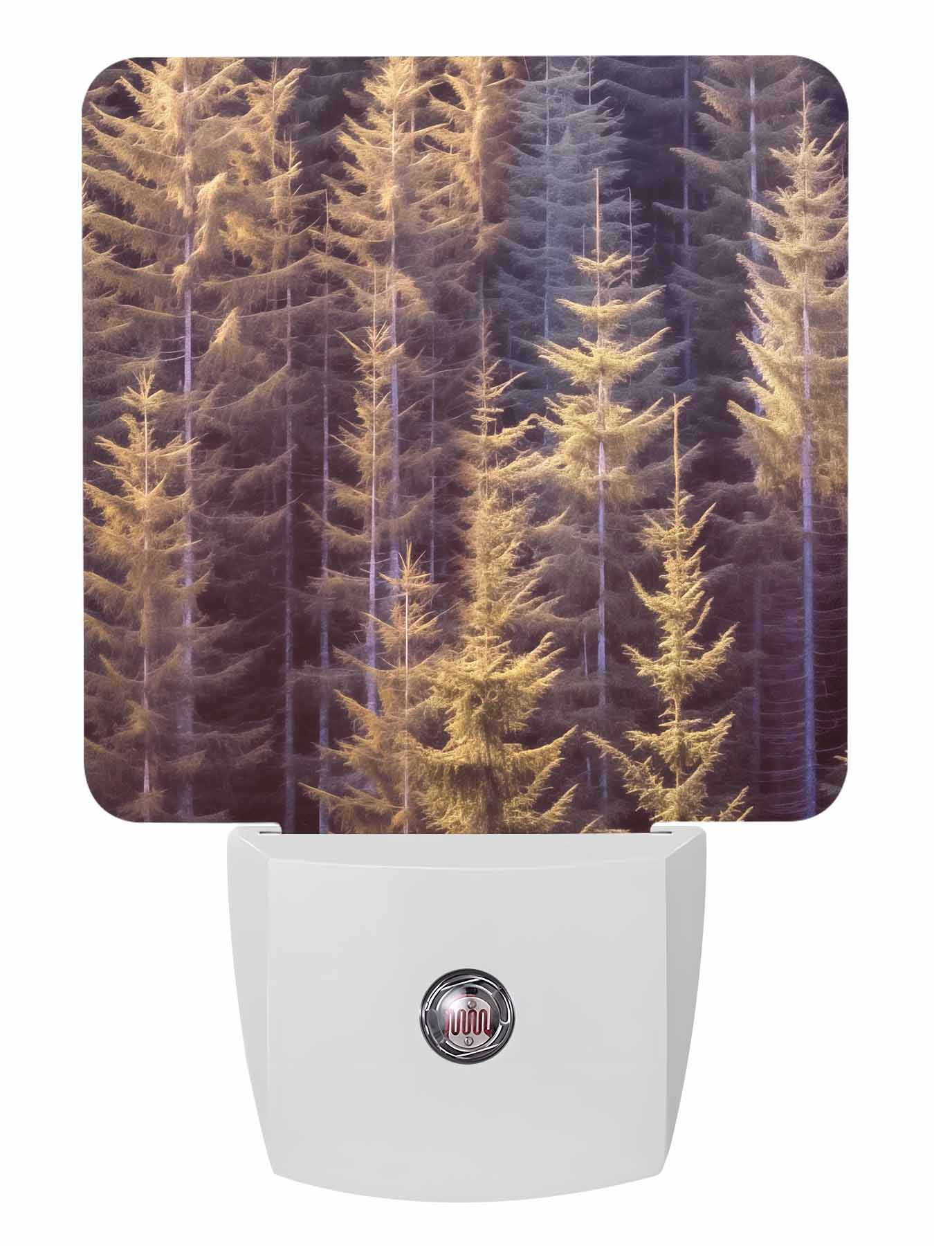Fall Night Lights Auto Sensor Forest Branch Leaves Plug-in LED ...