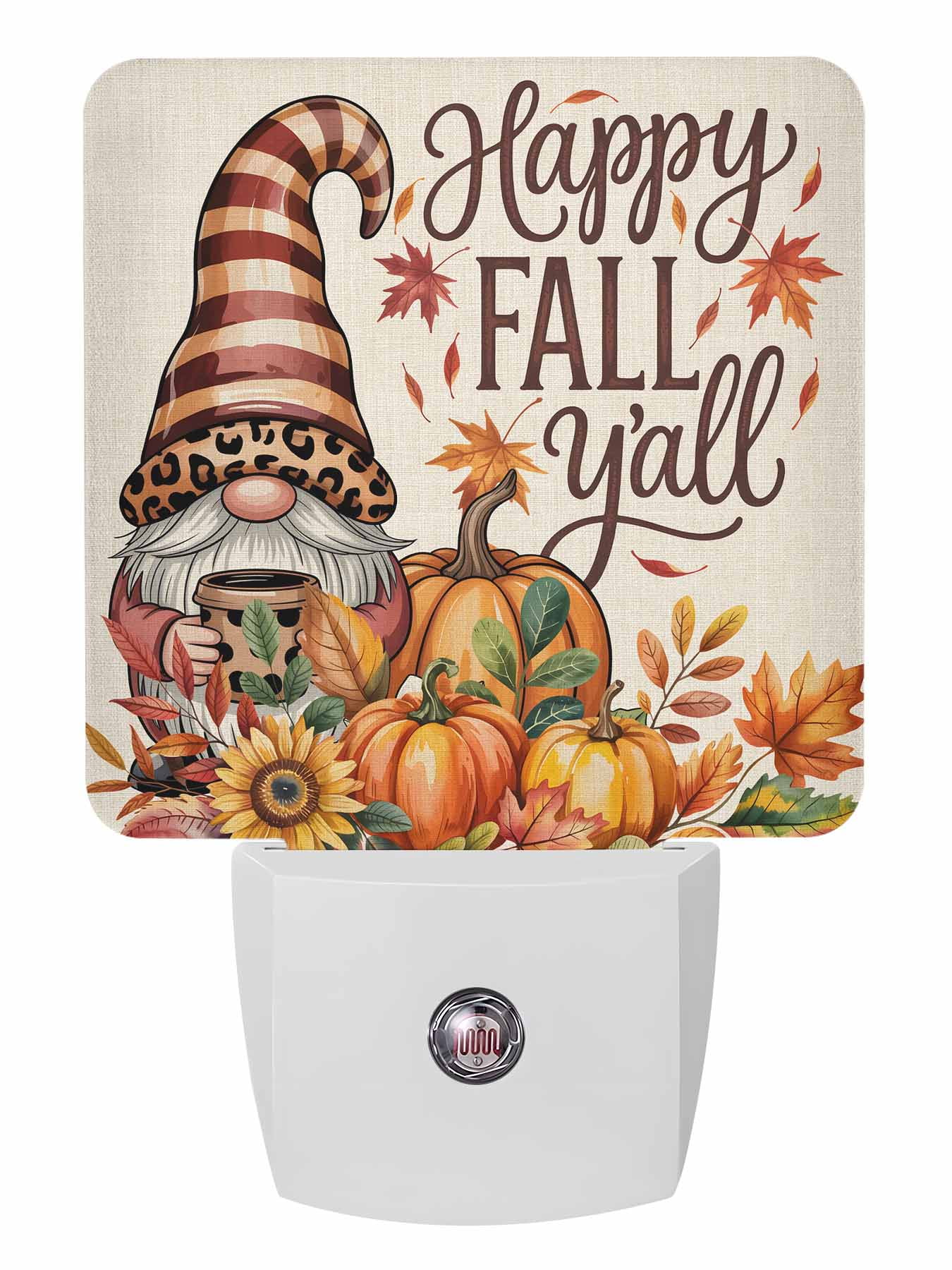 Fall Night Lights Auto Sensor Happy Fall Y'all Plug-in LED Nightlights ...