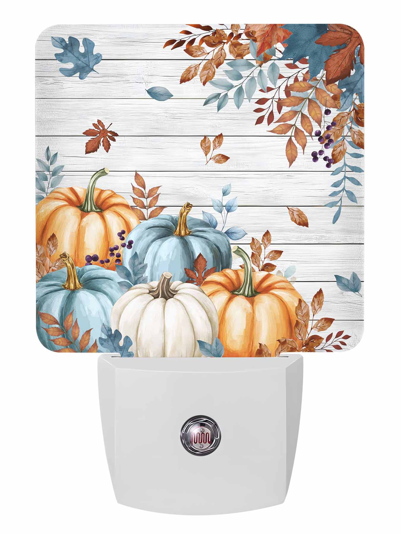 Fall Night Lights Auto Sensor Harvest Pumpkin Plug-in LED Nightlights ...