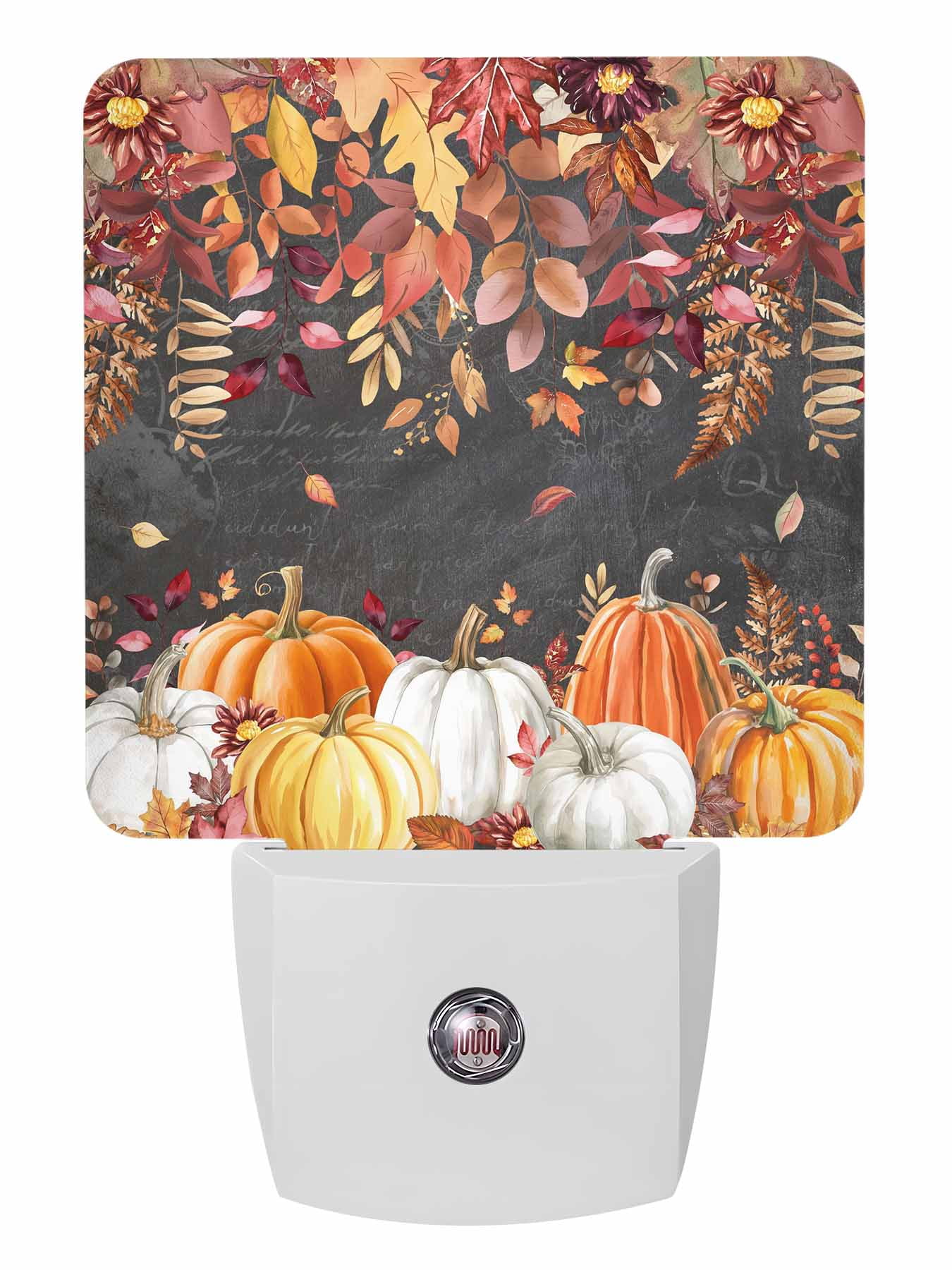 Fall Night Lights Auto Sensor Harvest Pumpkin Plug-in LED Nightlights ...