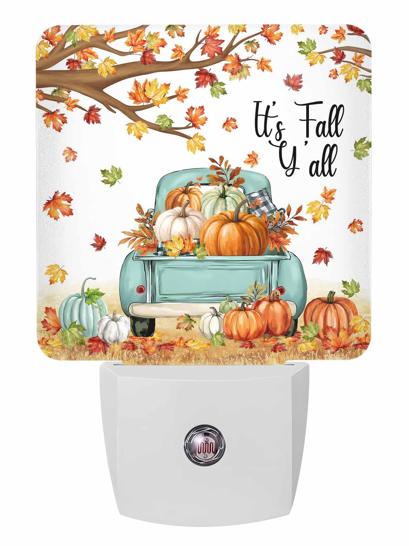 Fall Night Lights Auto Sensor Harvest Pumpkin Truck Plug-in LED ...
