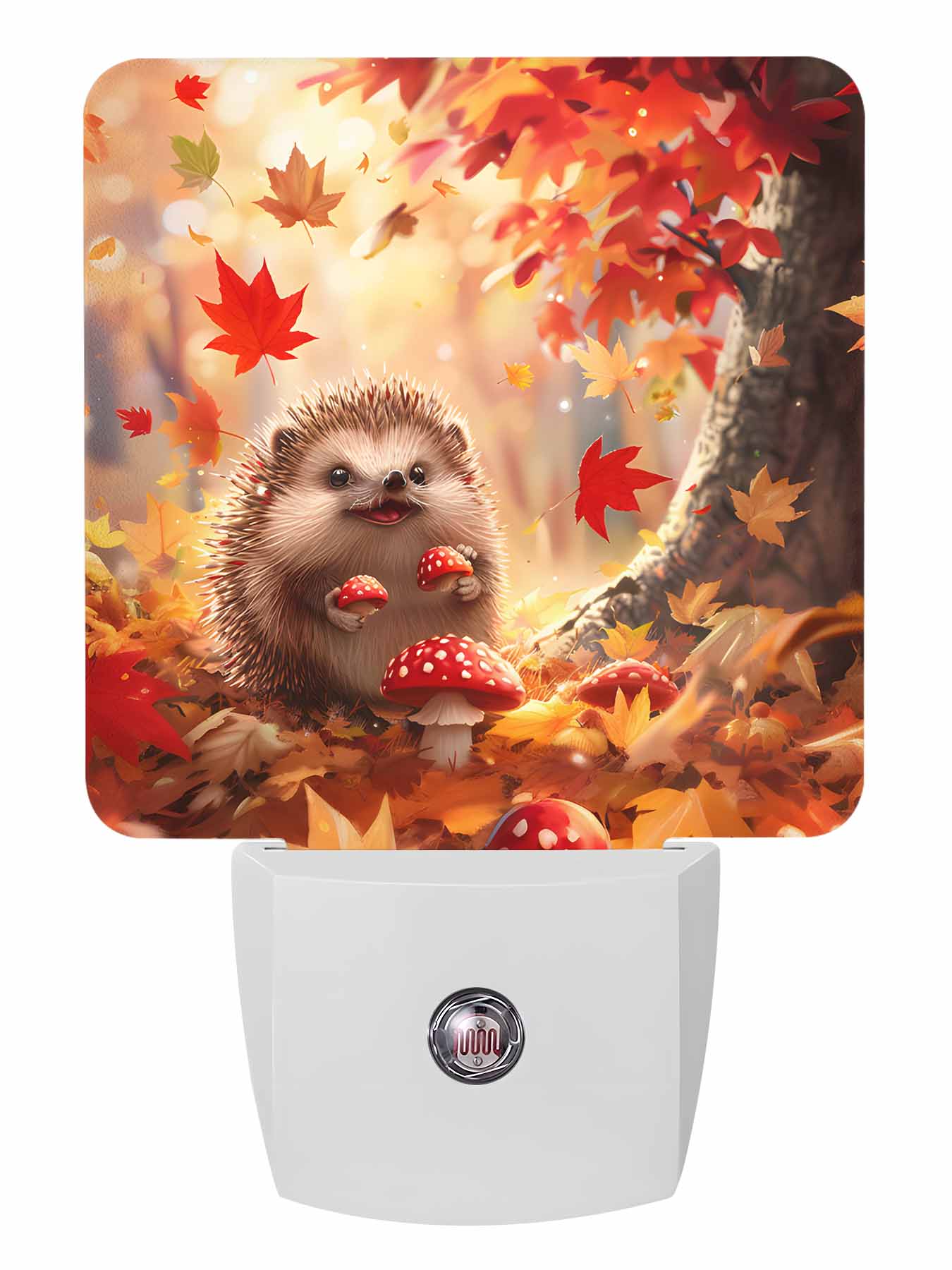 Fall Night Lights Auto Sensor Hedgehog Plug-in LED Nightlights Dusk to ...