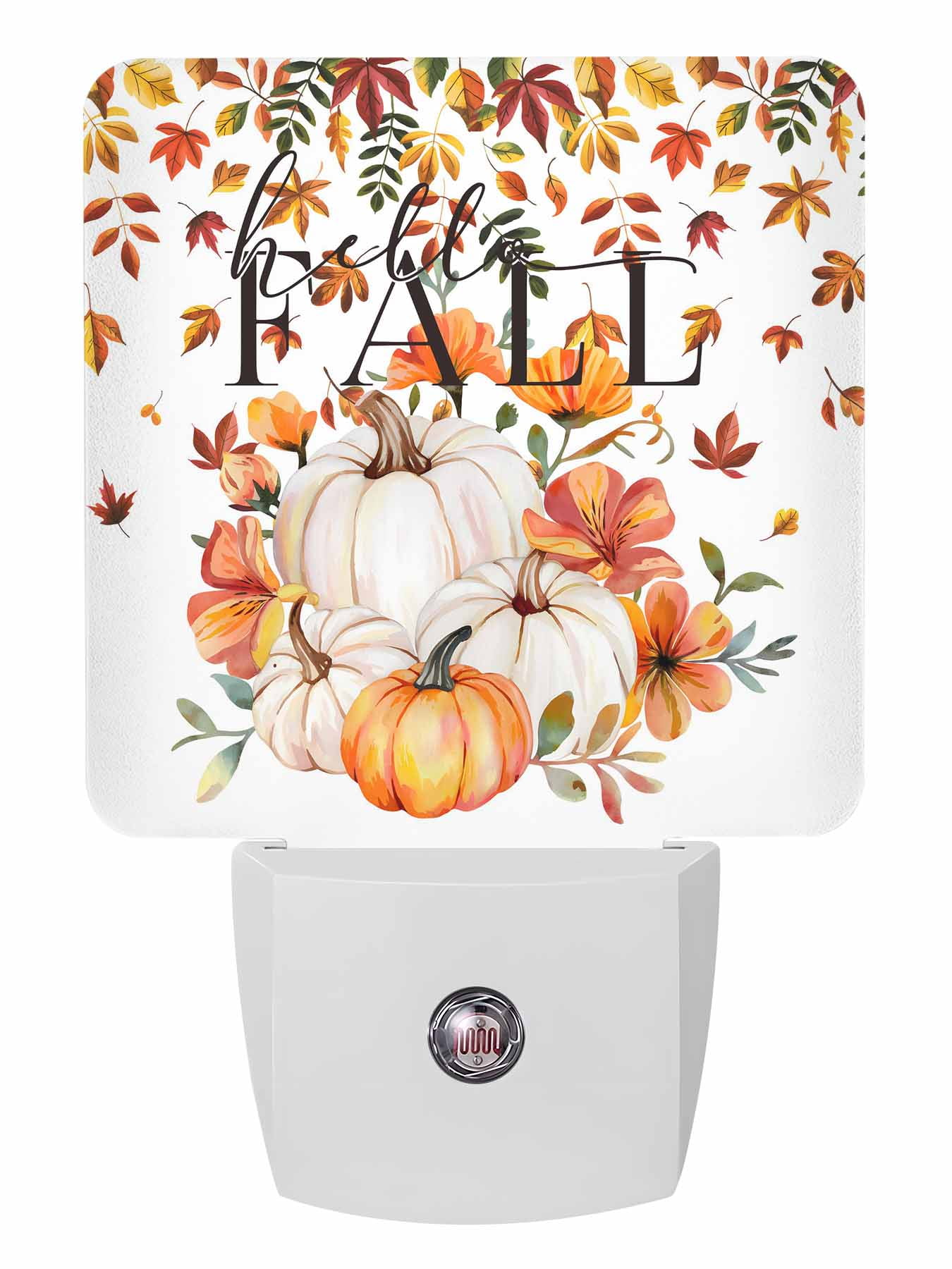 Fall Night Lights Auto Sensor Hello Fall Pumpkin Plug-in LED ...