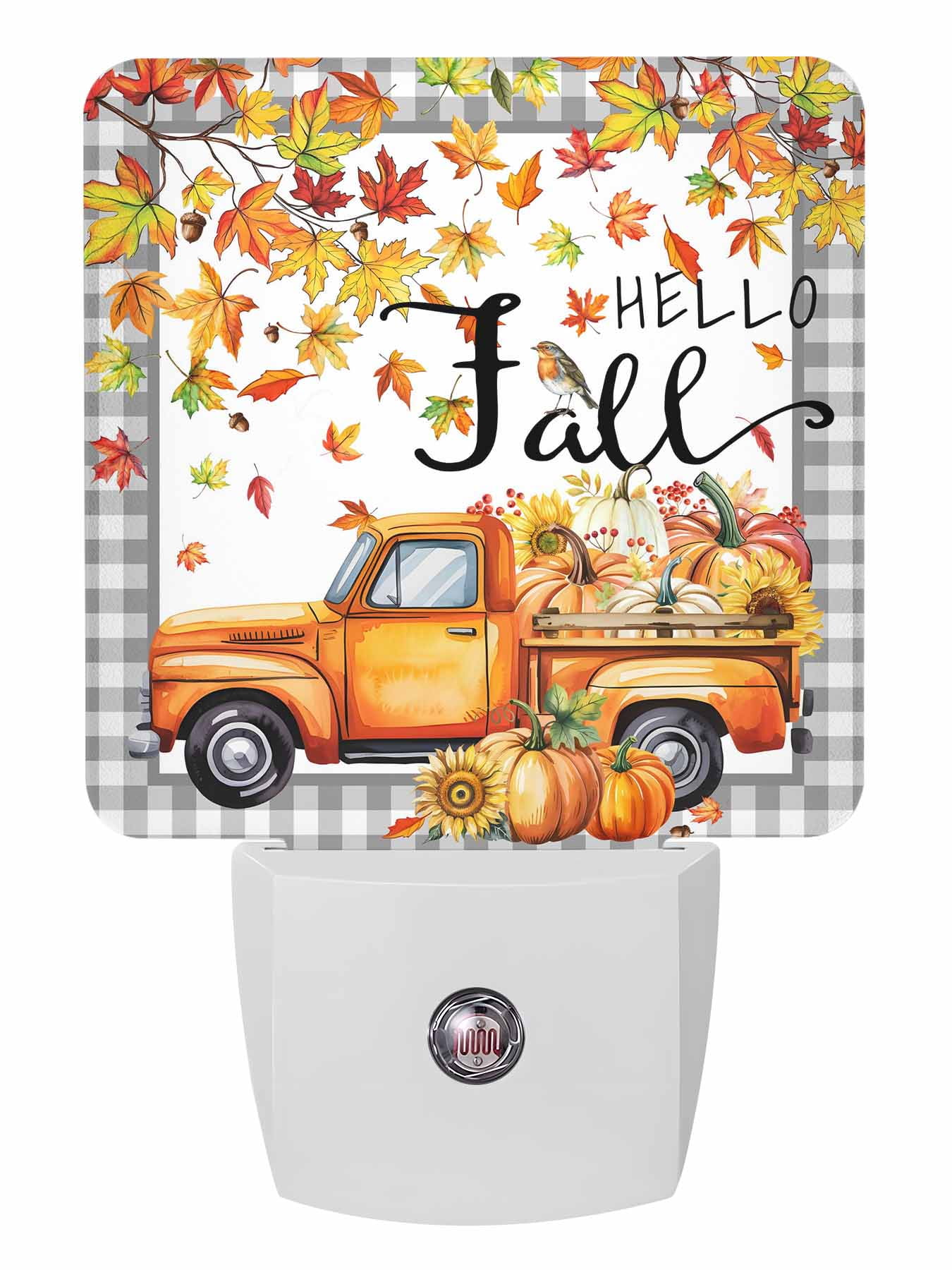 Fall Night Lights Auto Sensor Hello Fall Pumpkin Truck Plug-in LED ...