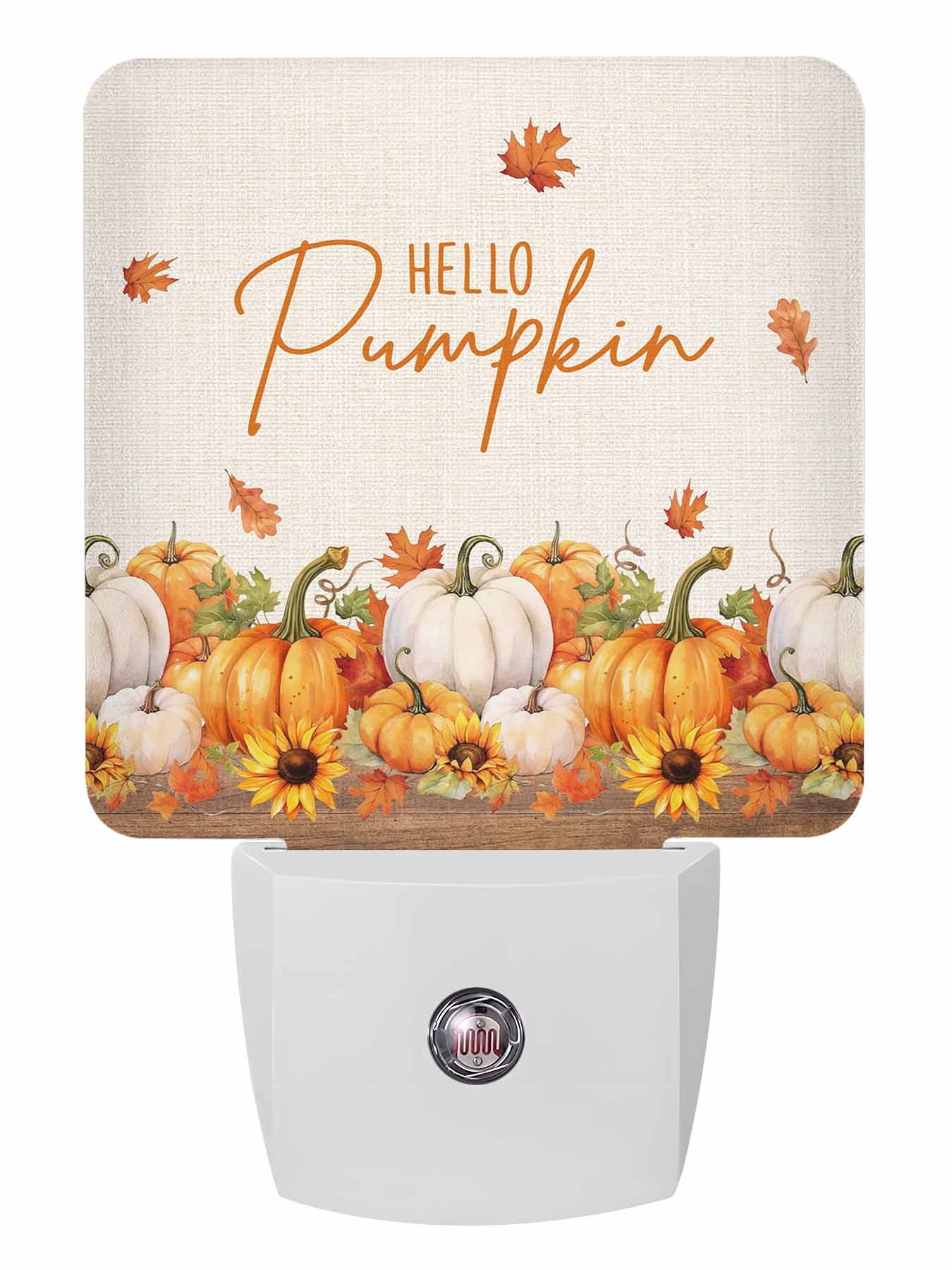 Fall Night Lights Auto Sensor Hello Pumpkin Plug-in LED Nightlights ...