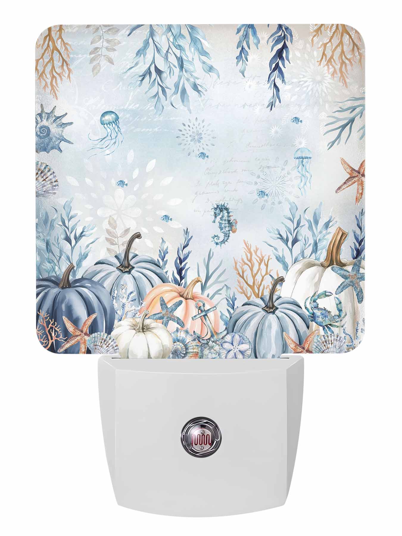 Fall Night Lights Auto Sensor Ocean Coral Starfish Plug-in LED ...