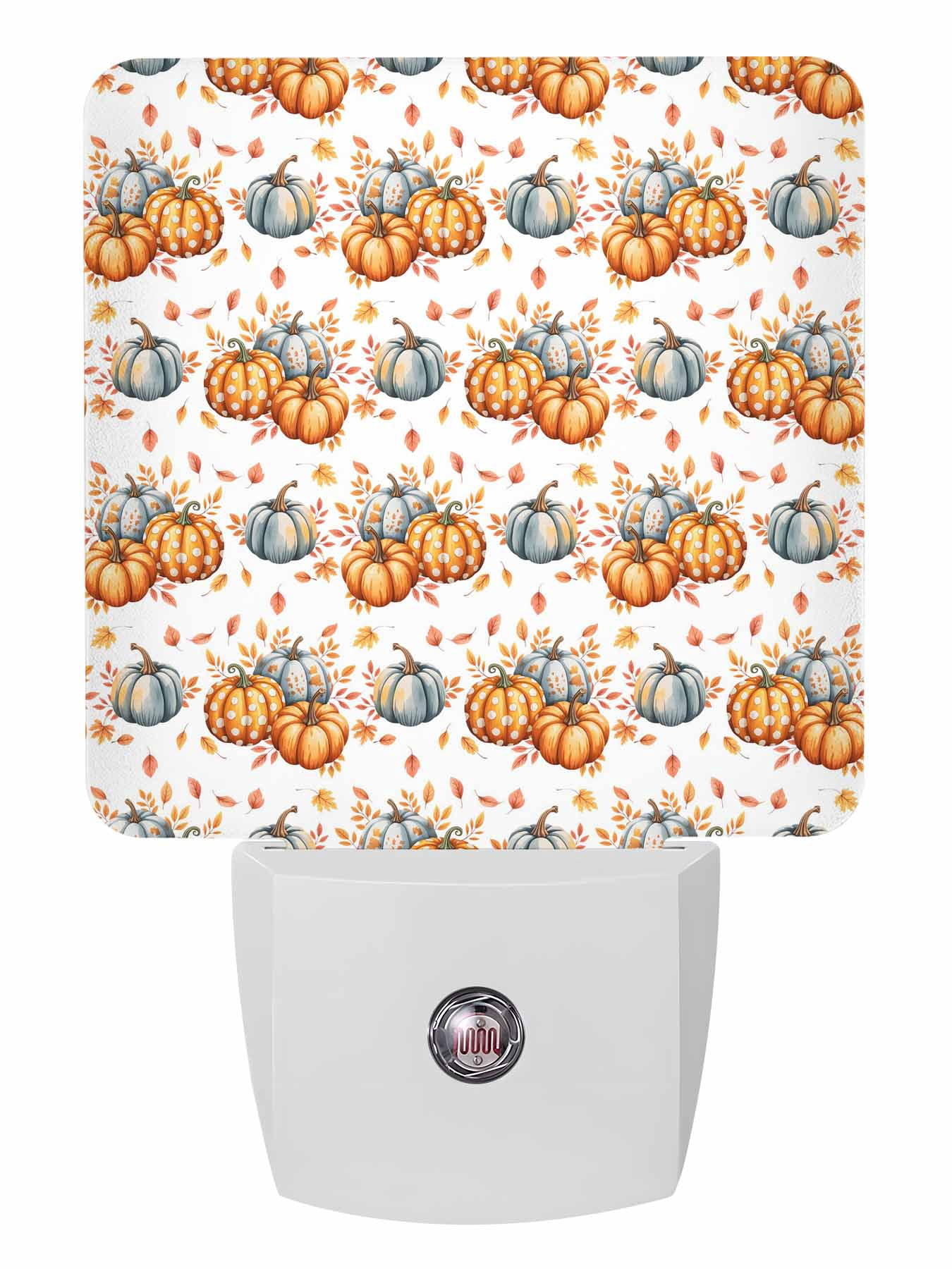 Fall Night Lights Auto Sensor Orange Pumpkins Plug-in LED Nightlights ...