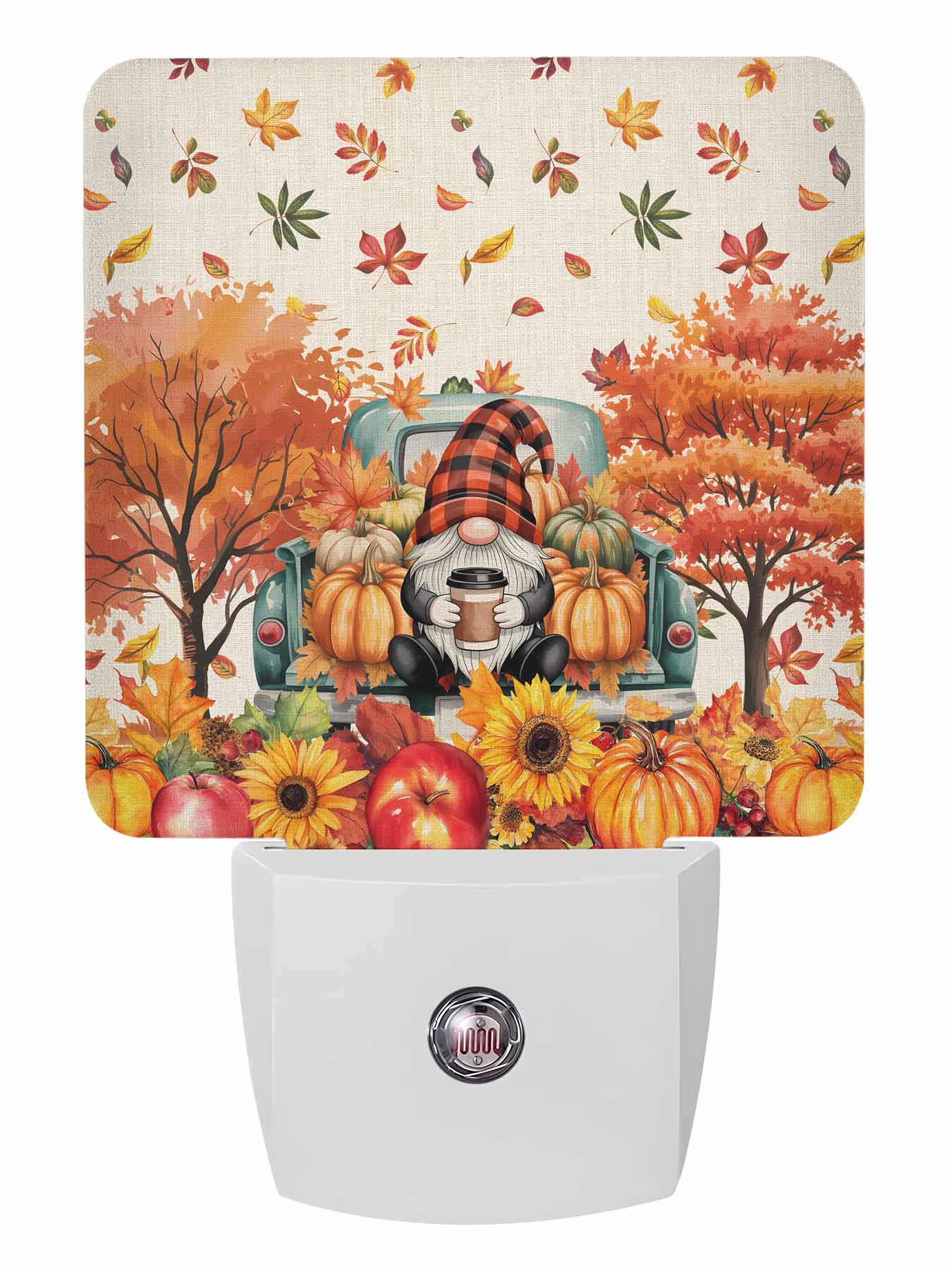 Fall Night Lights Auto Sensor Pumpkin Gnome Truck Plug-in LED ...