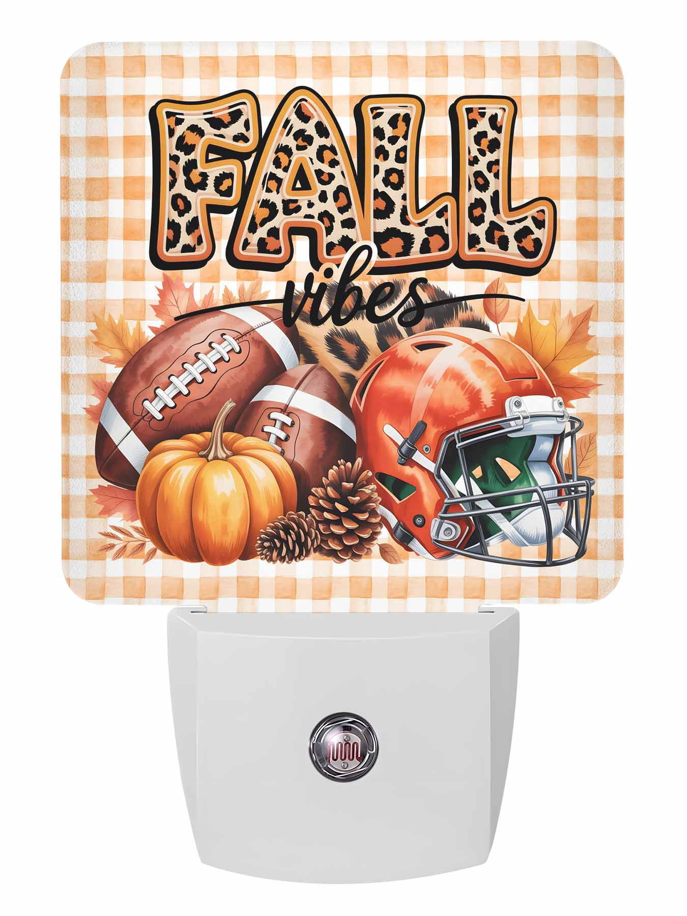 Fall Night Lights Auto Sensor Pumpkin Rugby Helmet Plug-in LED ...