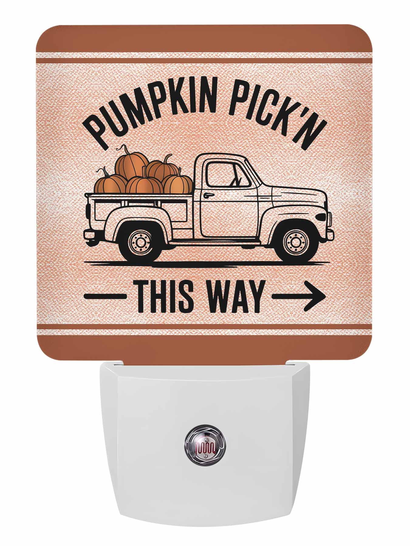 Fall Night Lights Auto Sensor Pumpkin Truck Plug-in LED Nightlights ...
