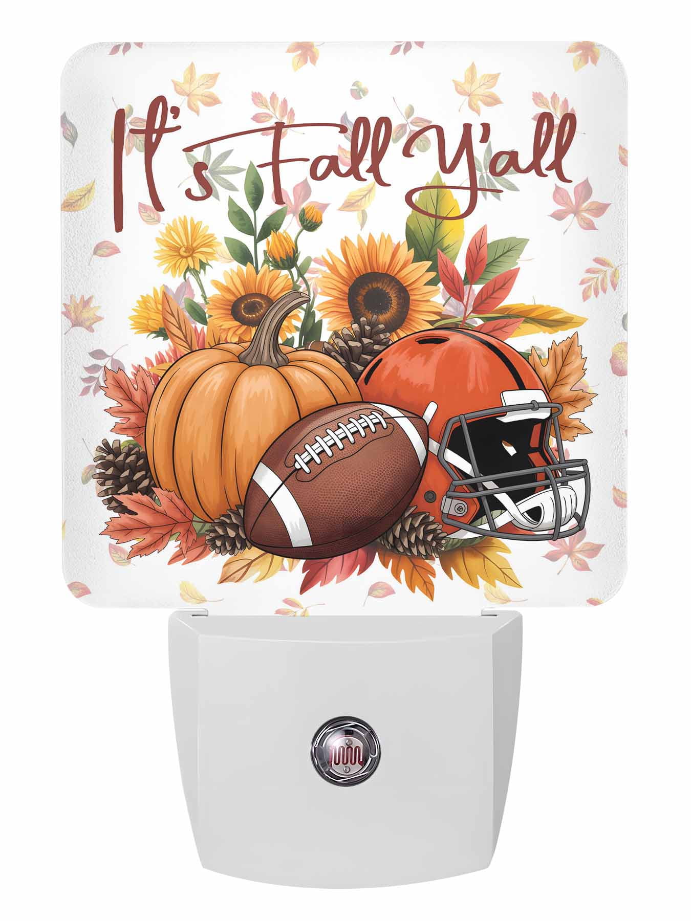 Fall Night Lights Auto Sensor Rugby Helmet, Pumpkin Plug-in LED ...
