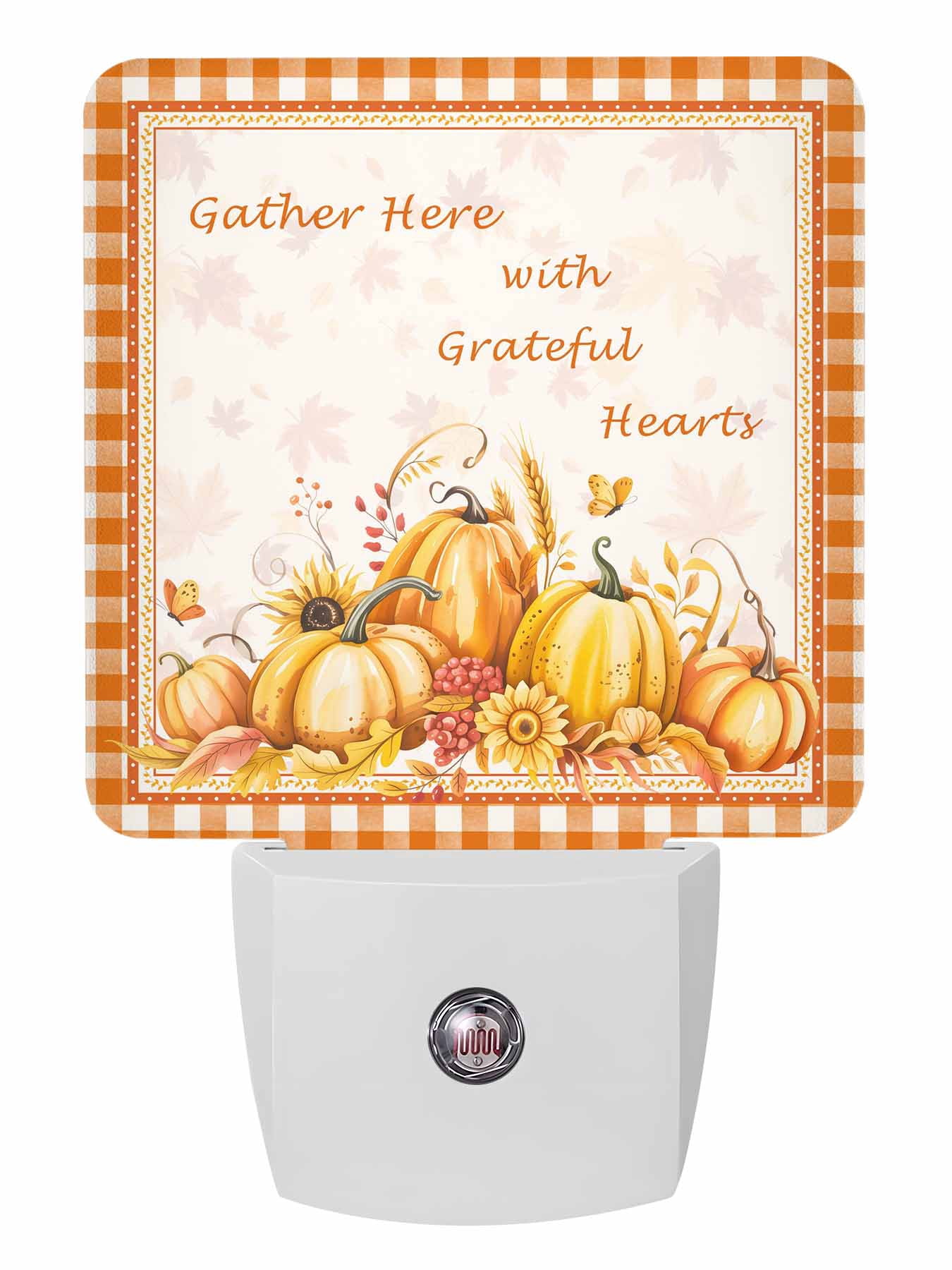 Fall Night Lights Auto Sensor Sunflower Maple Leaves Plug-in LED ...
