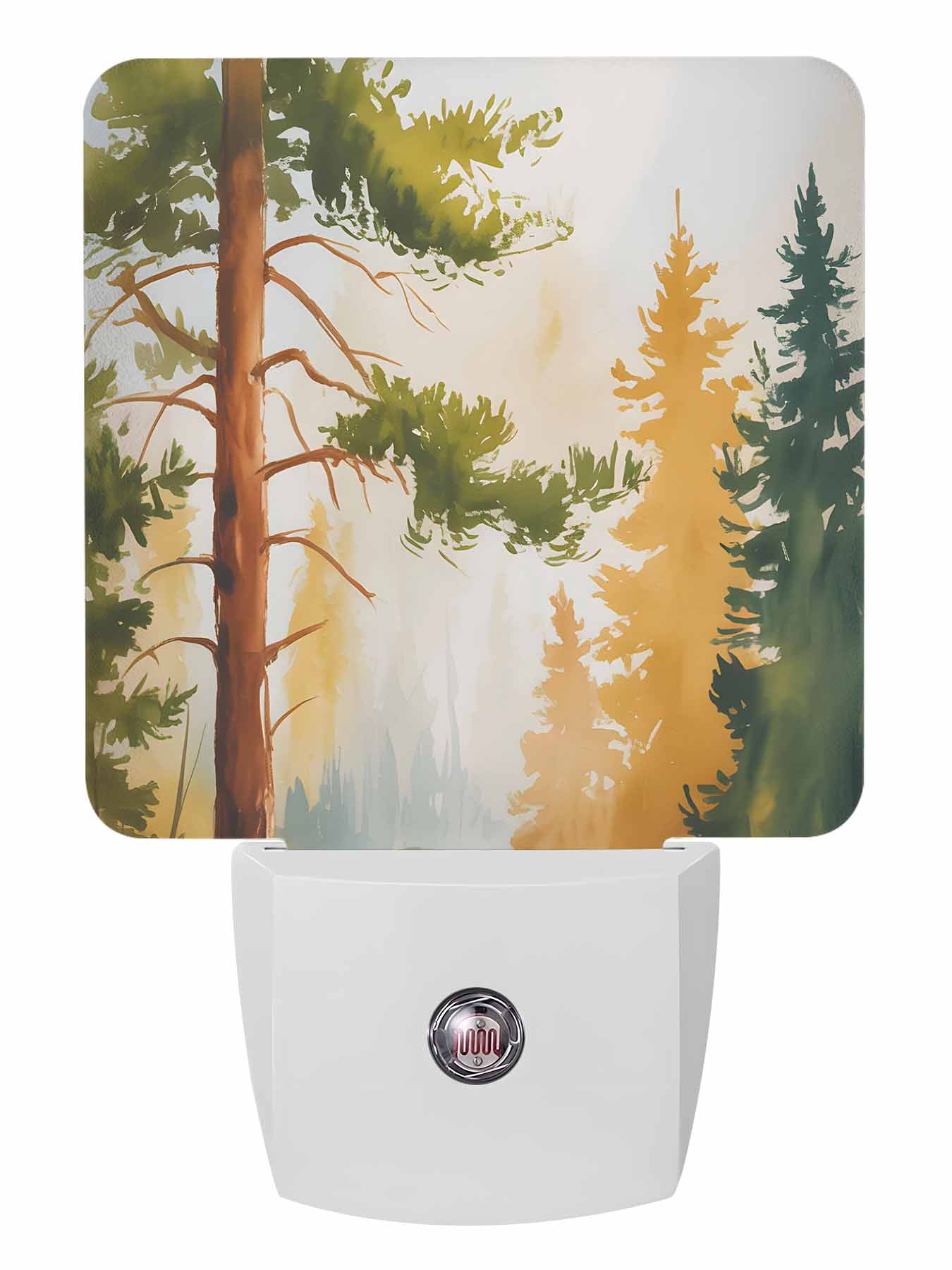 Fall Night Lights Auto Sensor Tree Forest Plug-in LED Nightlights Dusk ...