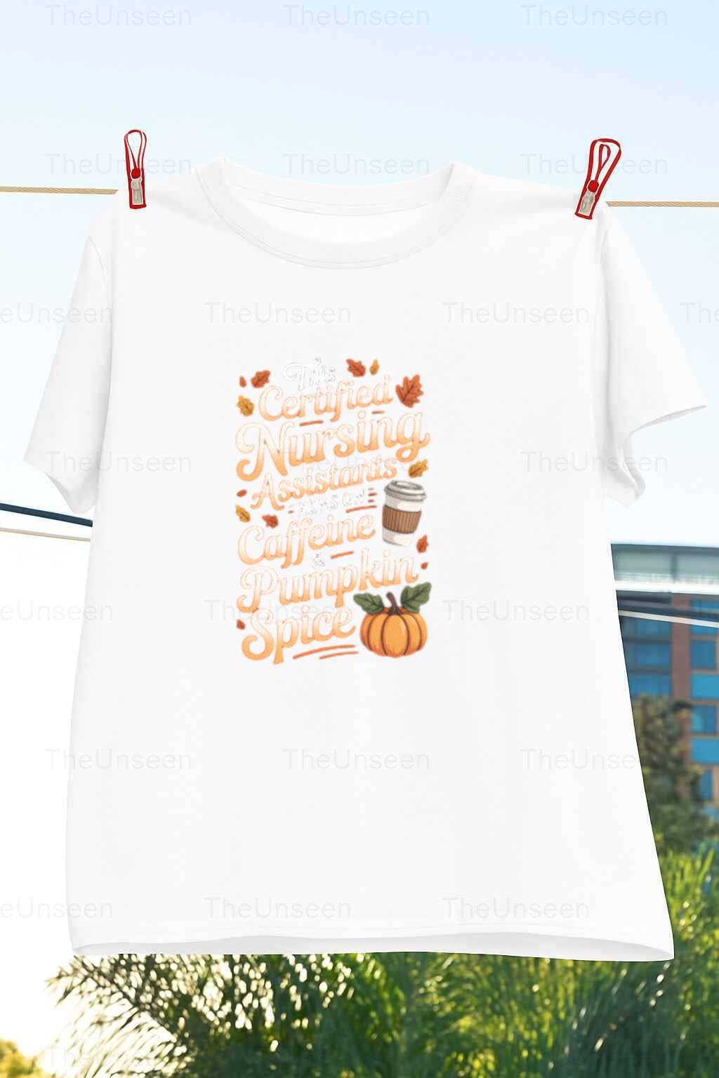 Fall Nursing Assistant CNA Caffeine Pumpkin Spice Graphic Unisex T ...