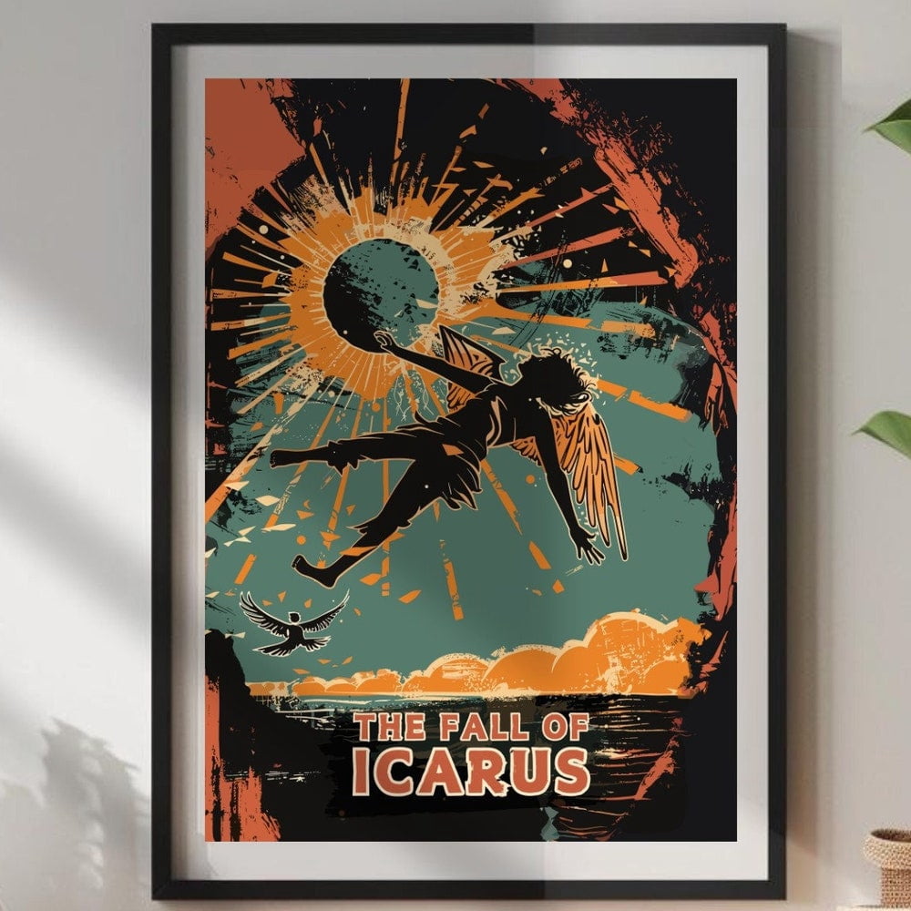 Fall Of Icarus Poster: Greek Mythology Art Print Home Decor Office Wall ...
