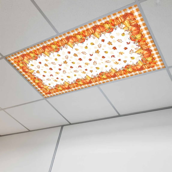 Fall Orange Pumpkin Fluorescent Light Covers, Thanksgiving Maple Leaf ...
