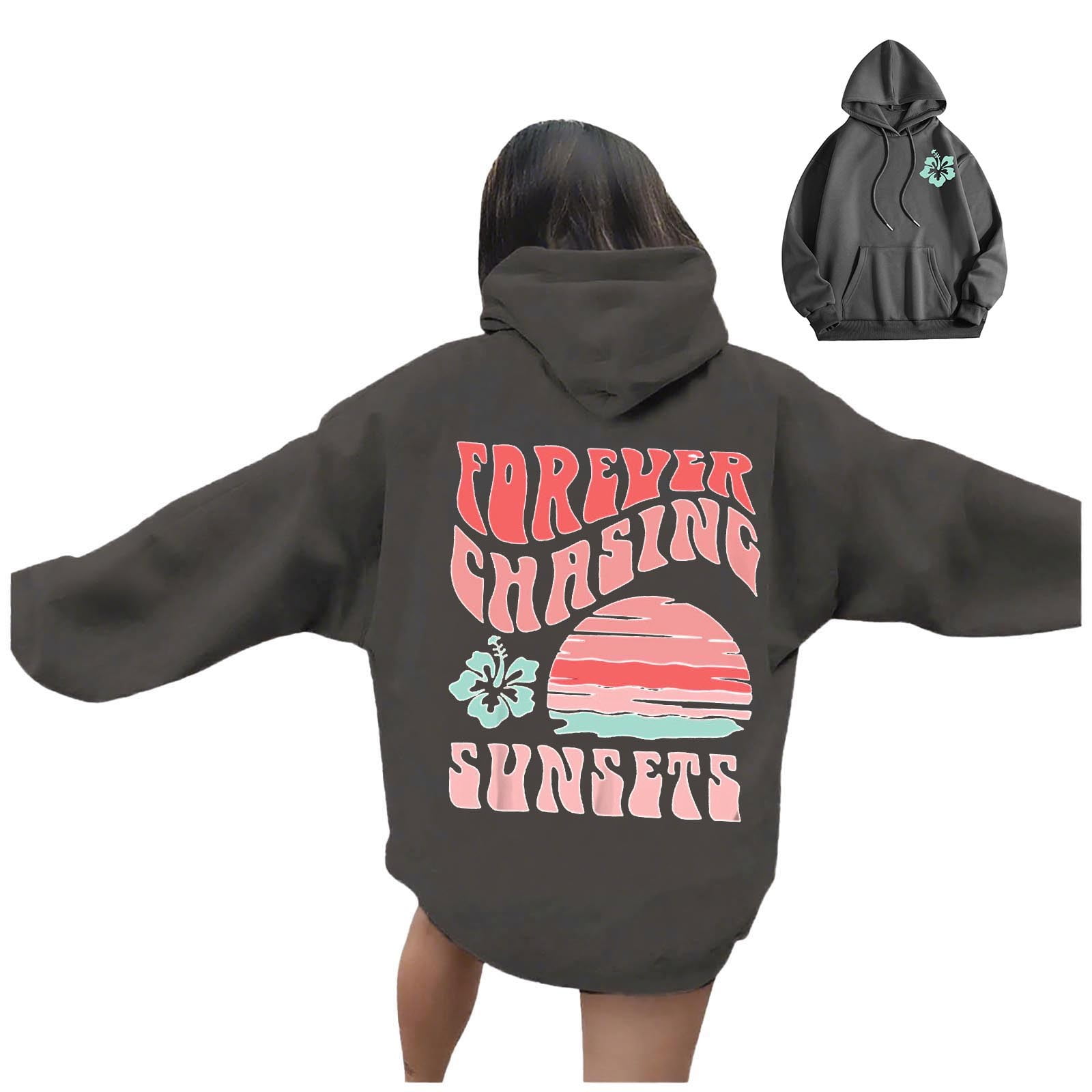Fall Oversize Hoodies For Women Fashion Printed Casual Loose Fit Cozy ...