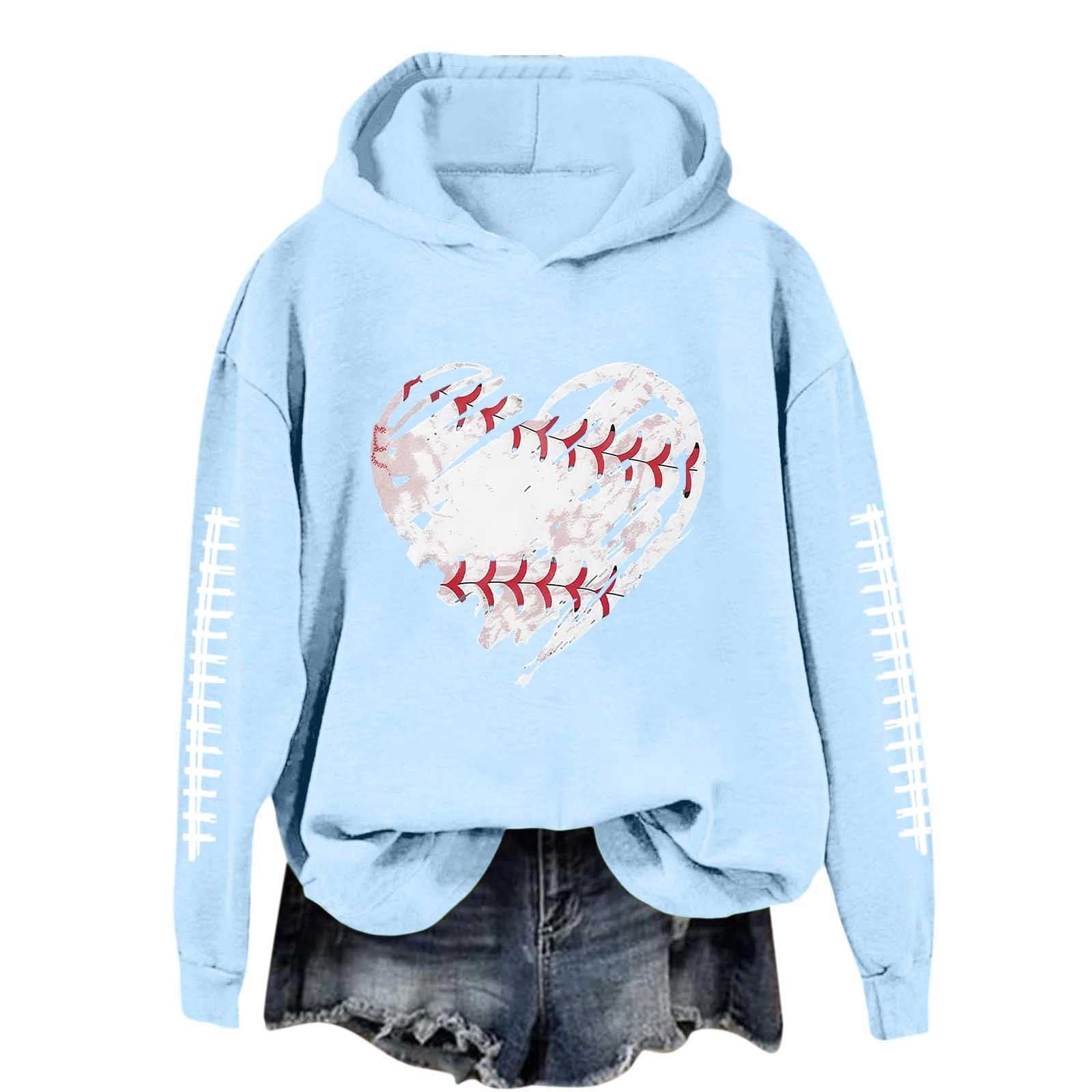 Fall Oversize Hoodies For Women Rugby Print Long Sleeve Hooded Football ...