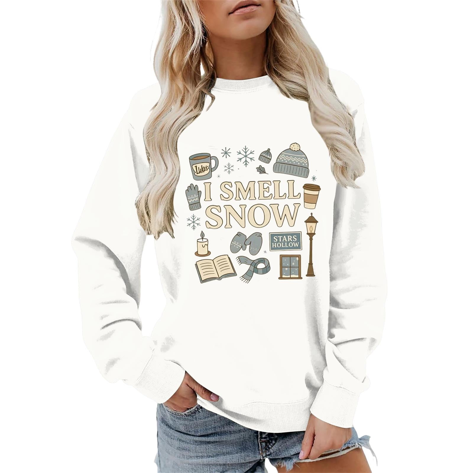 Fall Oversize Sweatshirt for Women Funny Graphic Casual Long Sleeve ...