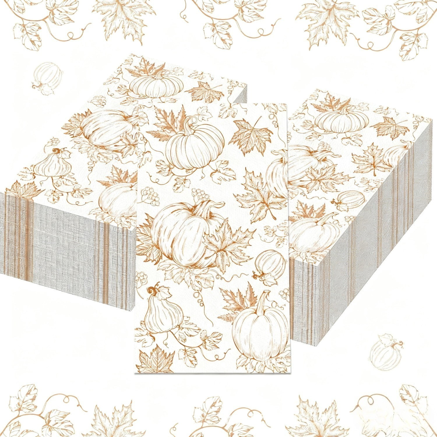 Fall Paper Napkins Thanksgiving Guest Pumpkin Disposable for Decorating ...