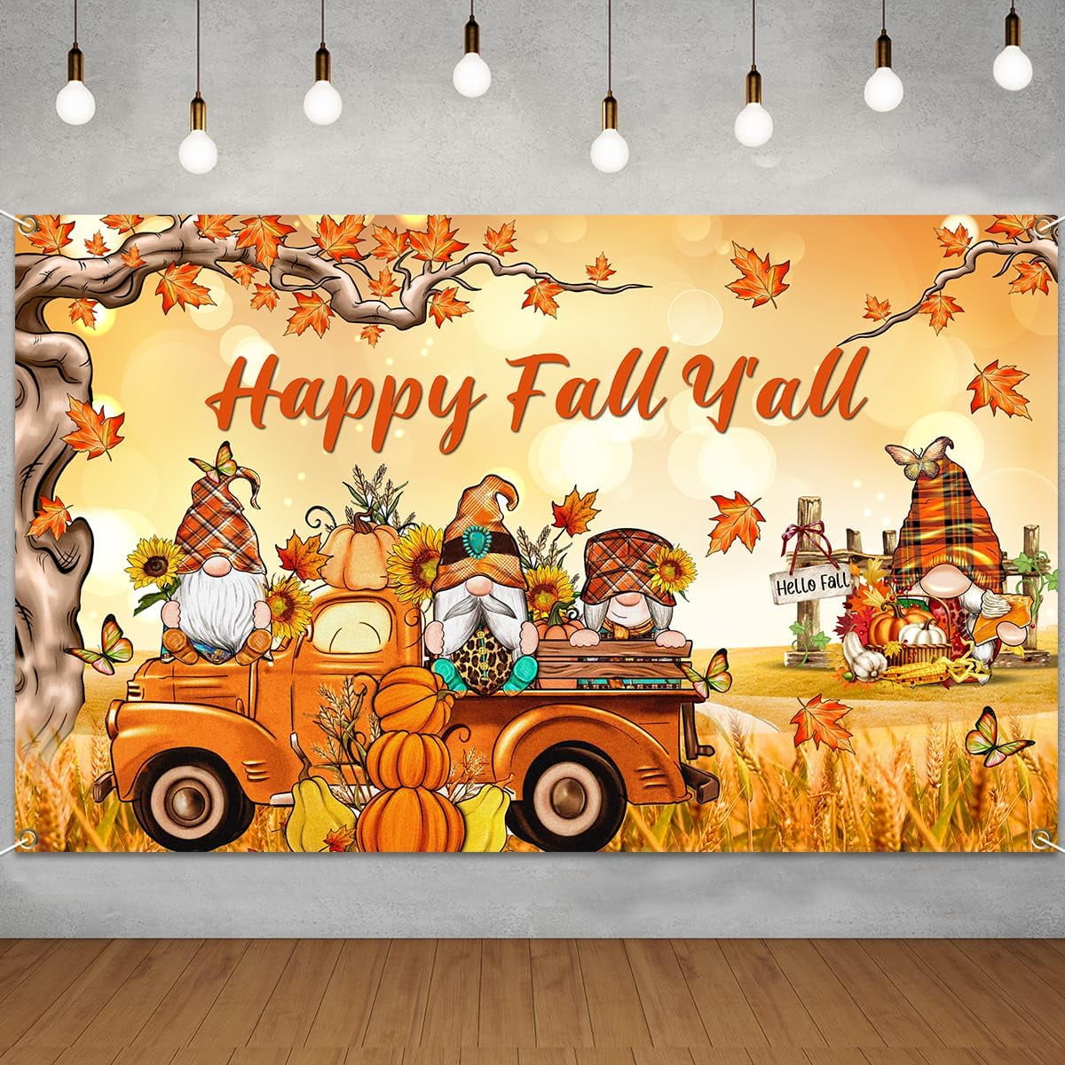 Fall Party Decorations Happy Fall Y'all Backdrop Autumn Harvest Dwarf ...