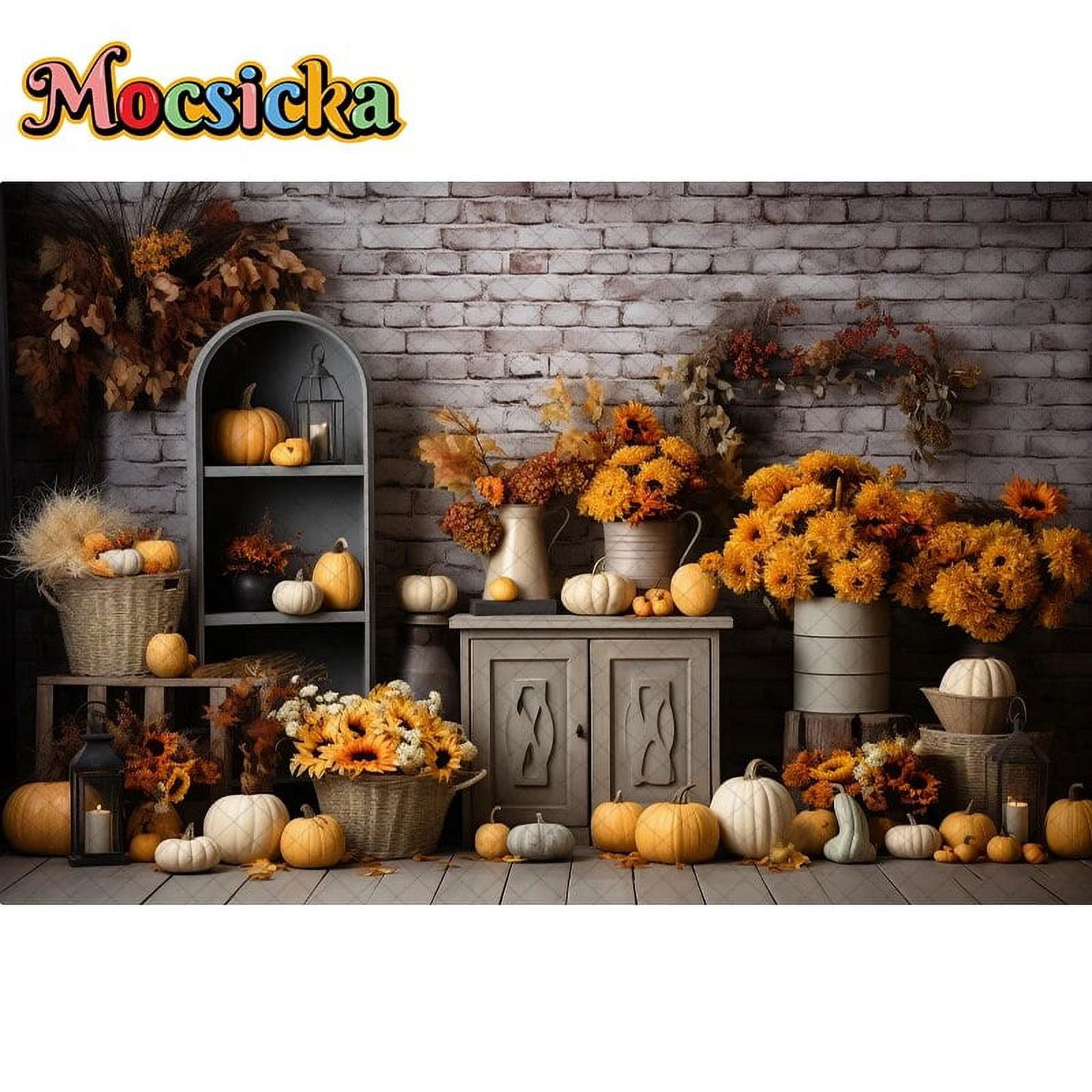 Fall Party Photography Backdrops Autumn Pumpkin Child Birthday Portrait ...