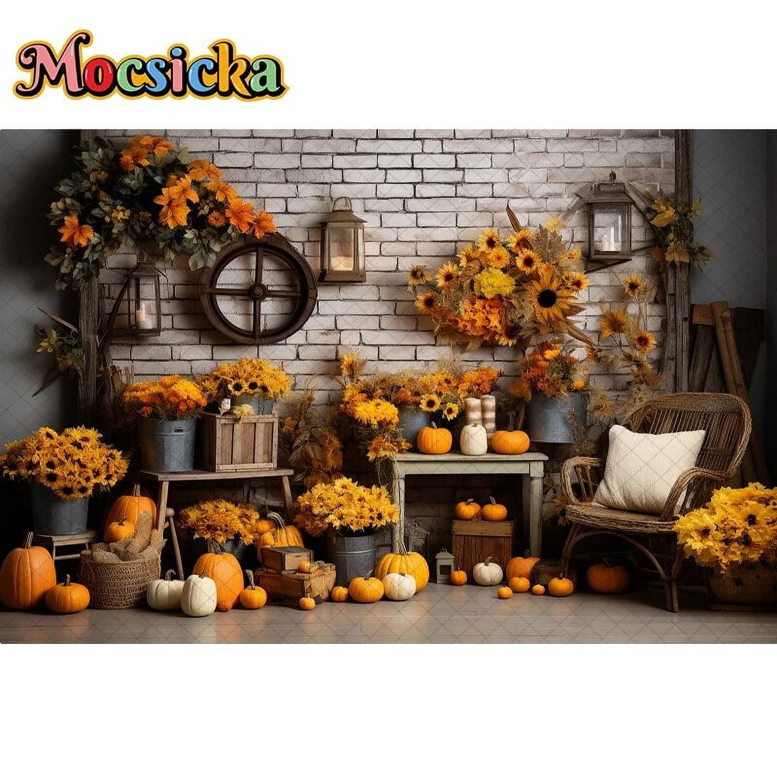 Fall Party Photography Backdrops Autumn Pumpkin Child Birthday Portrait ...