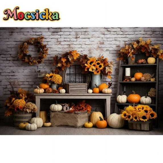 Fall Party Photography Backdrops Autumn Pumpkin Child Birthday Portrait ...