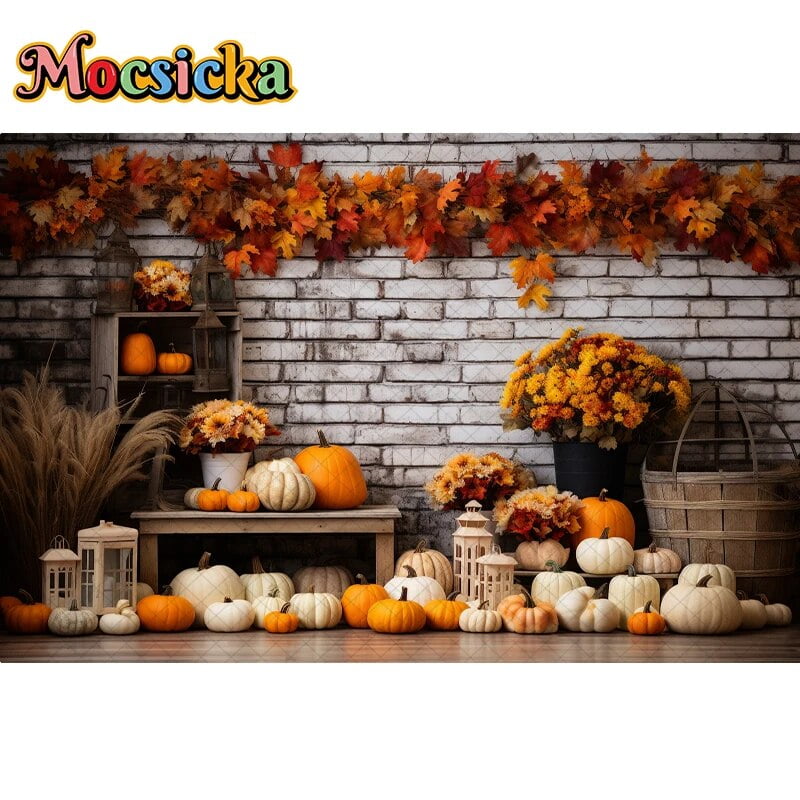 Fall Party Photography Backdrops Autumn Pumpkin Child Birthday Portrait ...