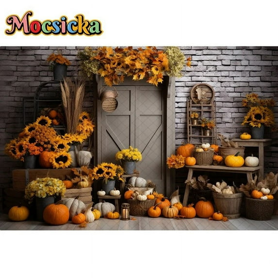 Fall Party Photography Backdrops Autumn Pumpkin Child Birthday Portrait ...