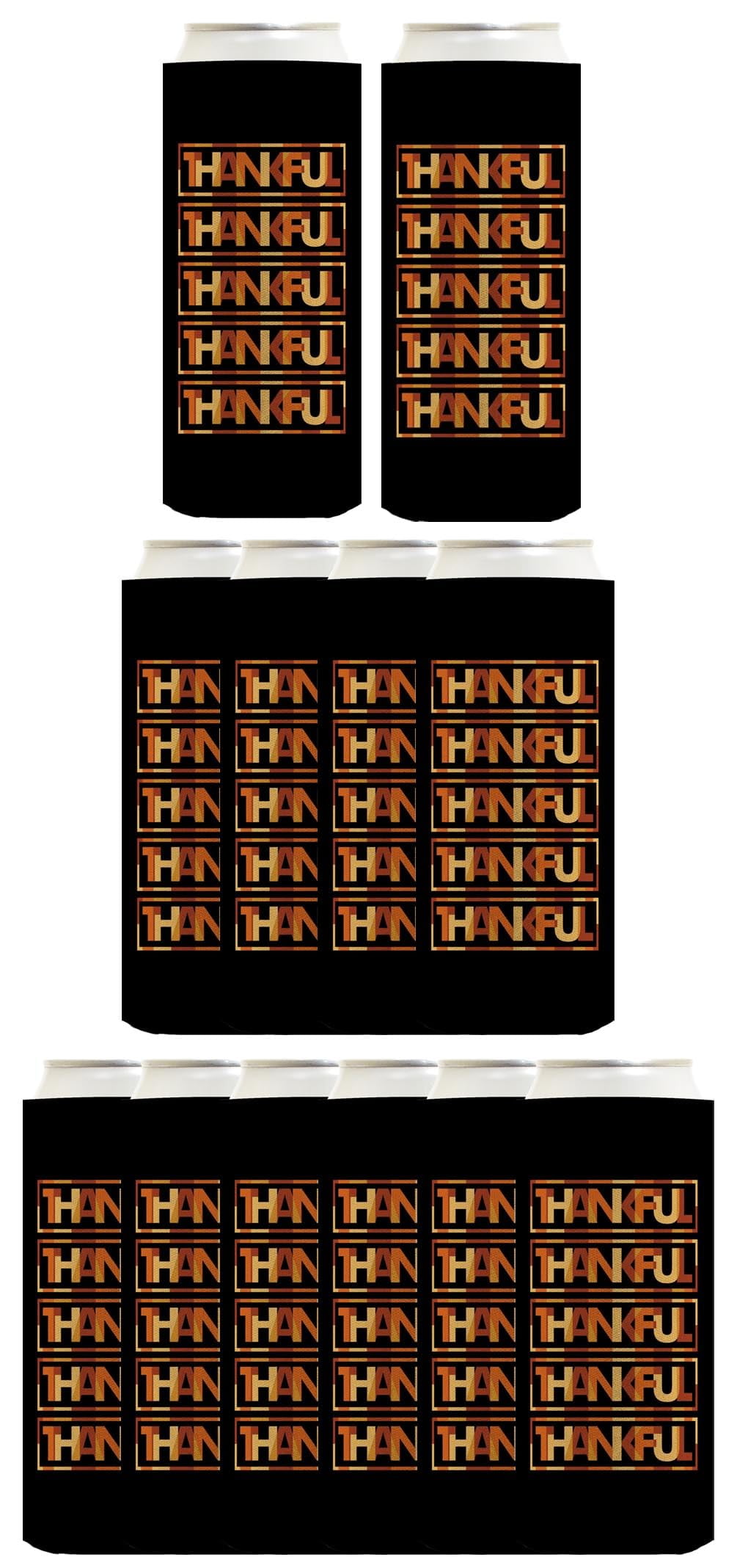 Fall Party Supplies Thankful Fall Colors Word Art 12-Pack Ultra Slim ...