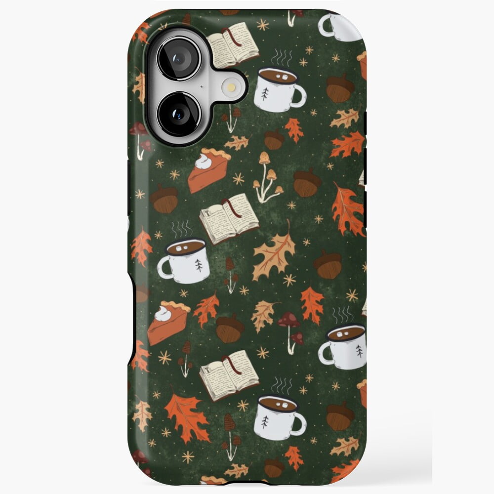 Fall Pattern Seasonal Leaves and Pumpkins Design iPhone 17 11 12 13 14 ...