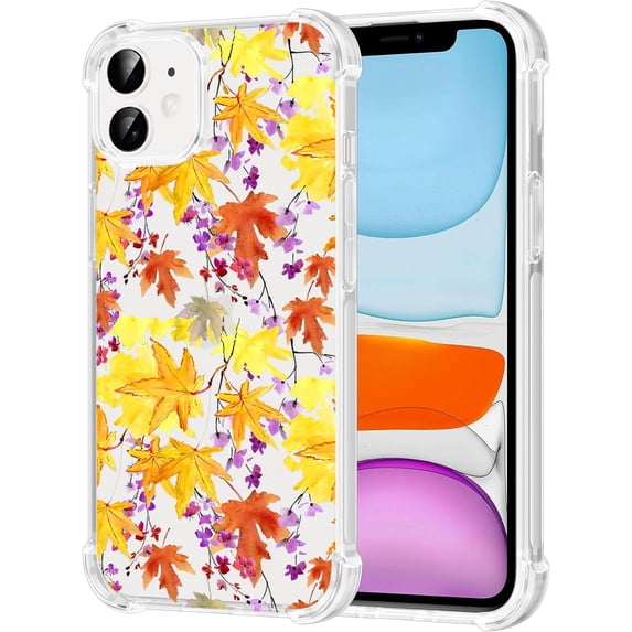 Fall Phone Case for iPhone 11 Cute Clear Autumn Leaves Case 6.1 ...
