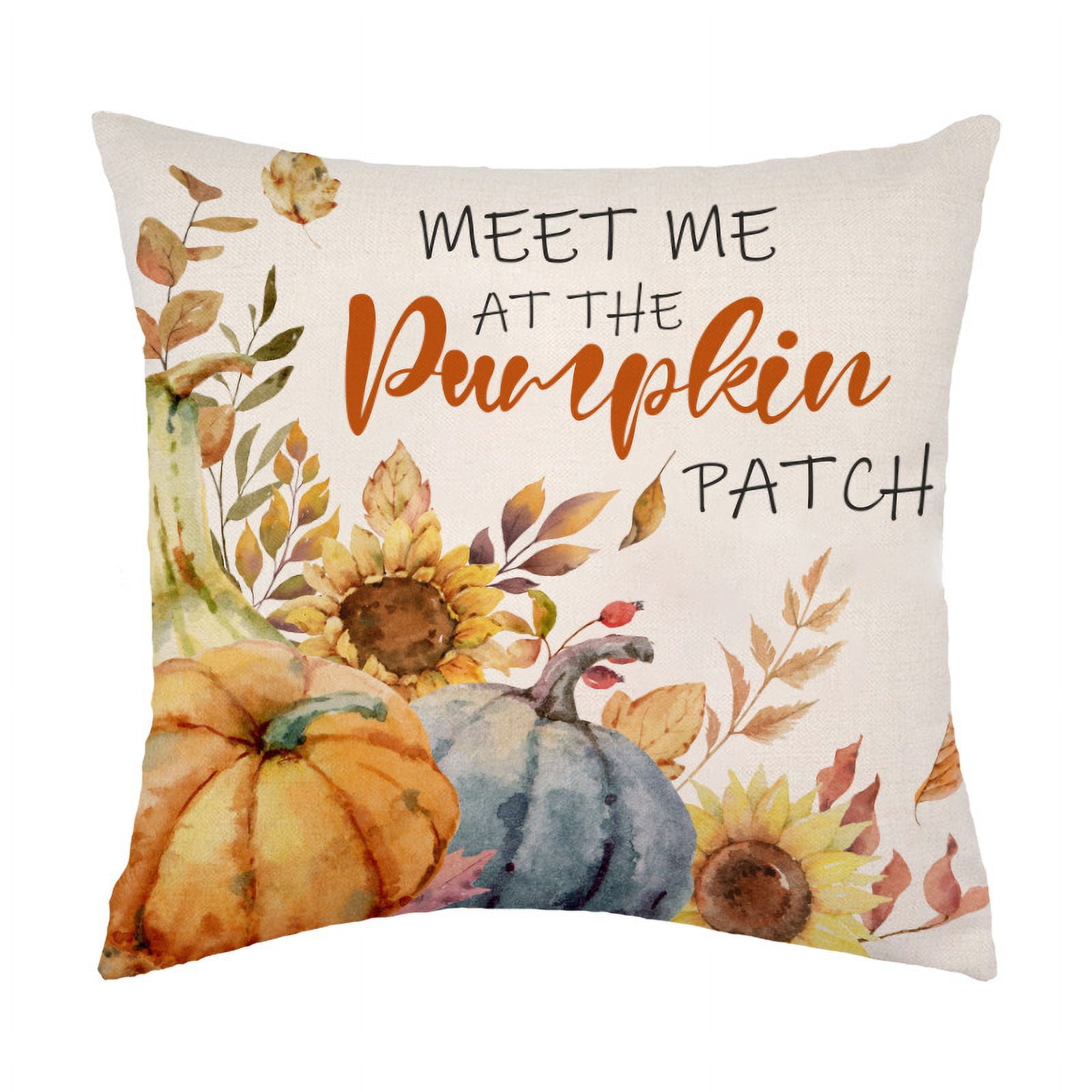 Fall Pillow Covers 18x18inch for Fall Decor Pumpkin Maple Leaves ...