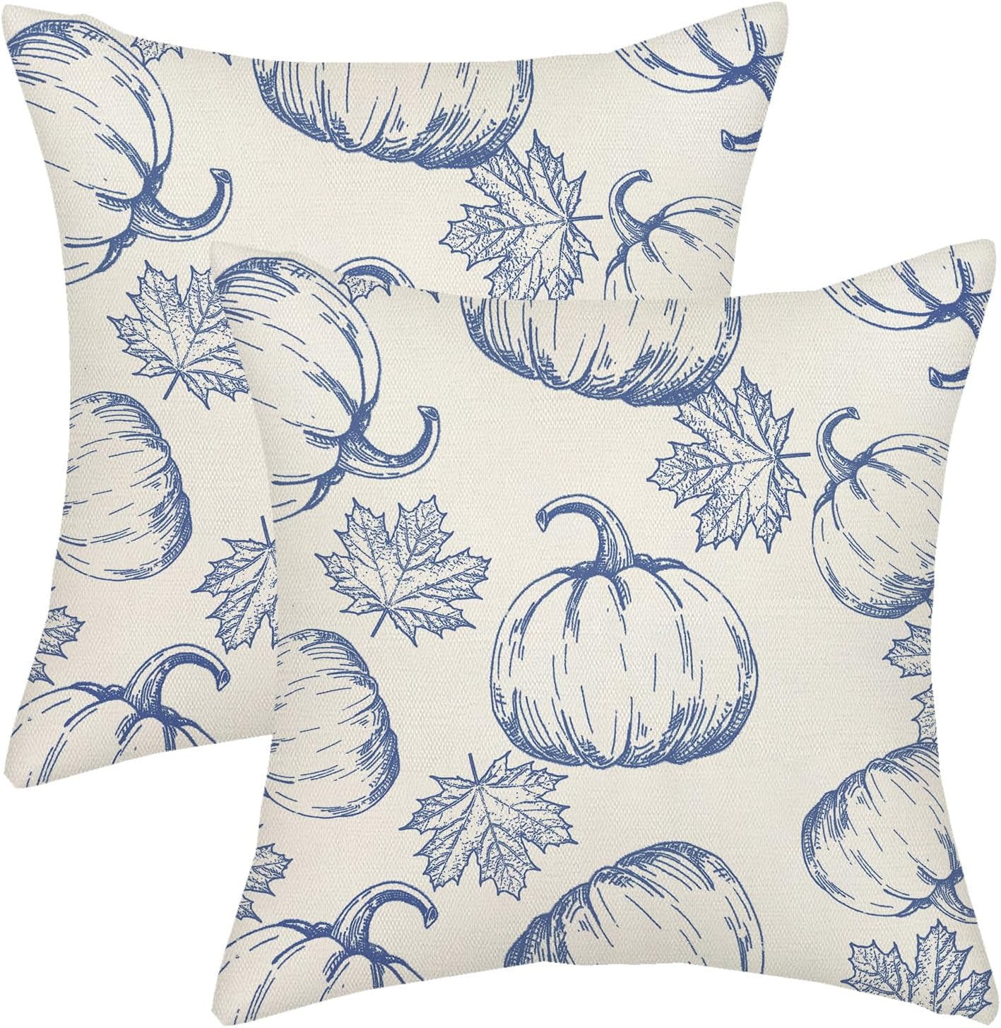 Fall Pillow Covers 20x20 Navy Blue Pumpkin Decor Throw Pillows Case for ...