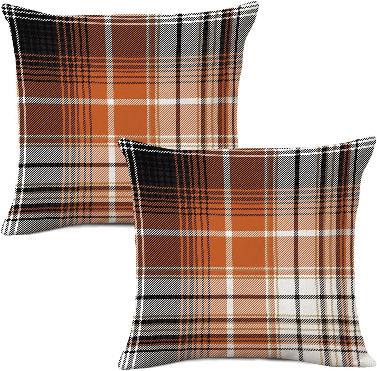 Fall Pillow Covers 20x20 Set of 2 Autumn Decorative Black Orange ...