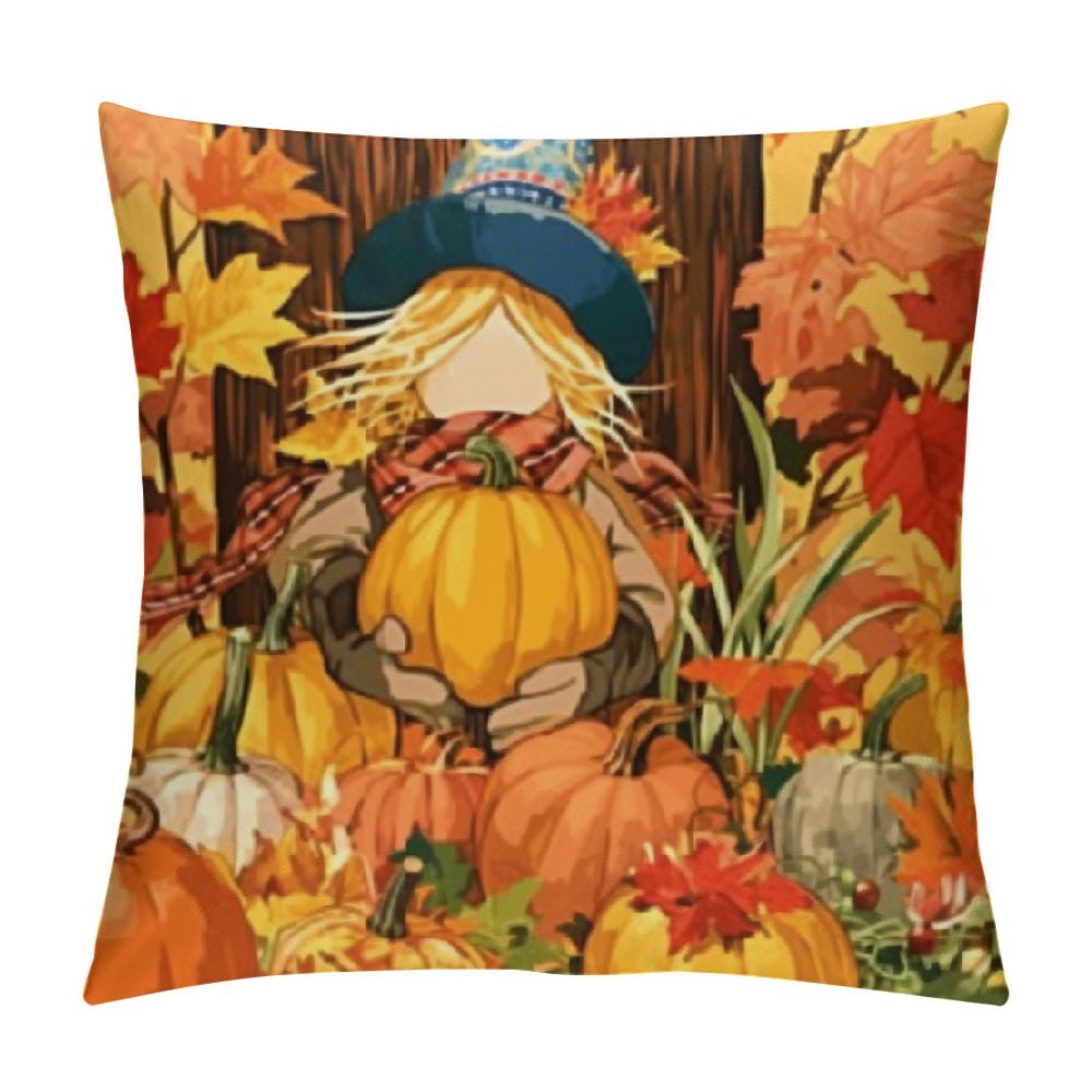 Fall Pillow Covers Pumpkin Autumn Throw Cushion Case Thanksgiving ...