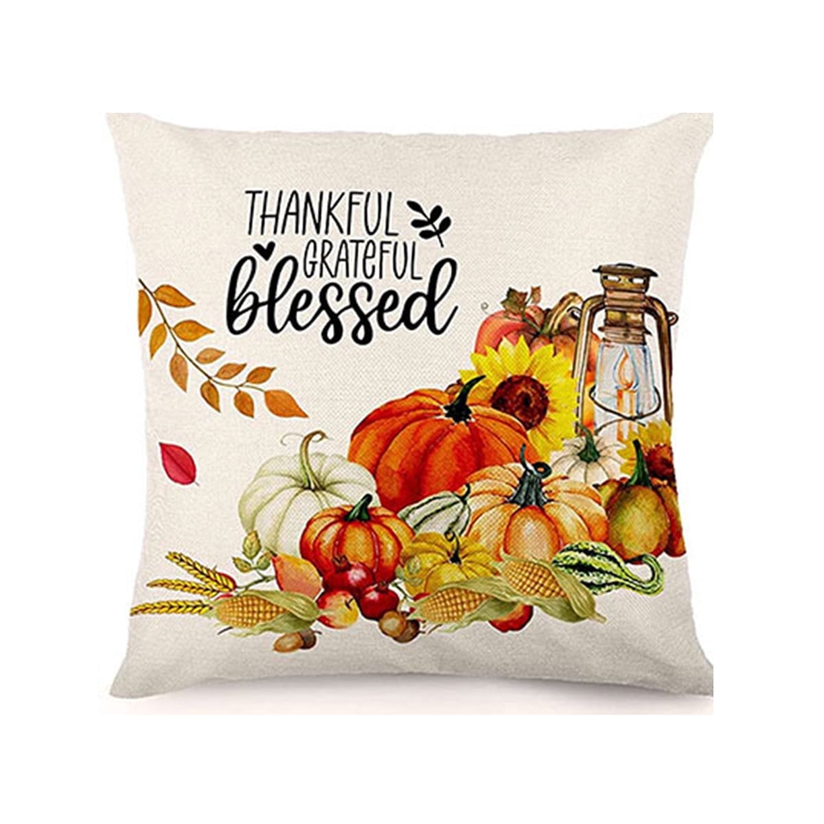 Fall Pillow Covers Pumpkins Maple Leaves Decorative Farmhouse Throw ...