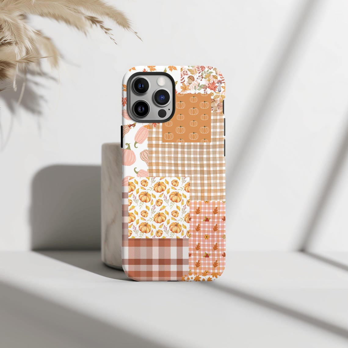 Fall Plaid Patchwork Quilt Phone Case – Compatible with iPhone 11 to 16 Pro Max - Walmart.com