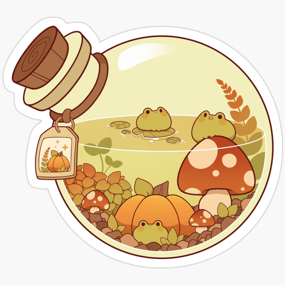 Fall Potion With Froggies Sticker Phone Decal Water Bottle Stickers Car ...