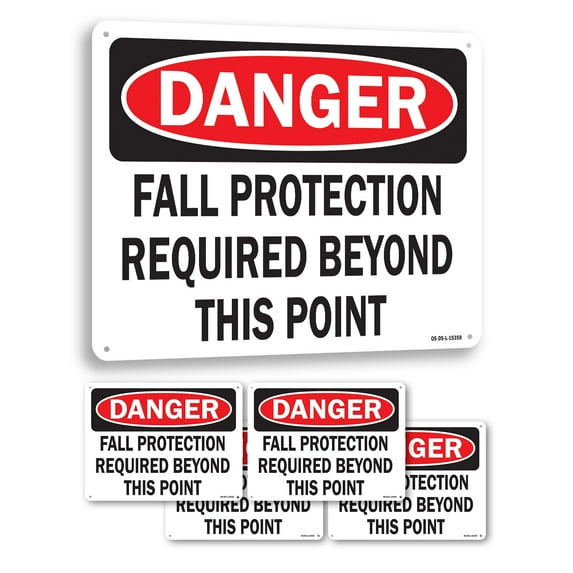 Fall Protection Required Beyond This Point OSHA Danger Aluminum Sign 24 ...