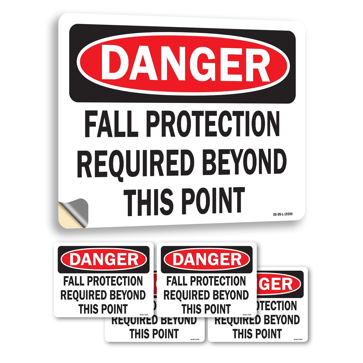 Fall Protection Required Beyond This Point OSHA Danger Vinyl Decal ...