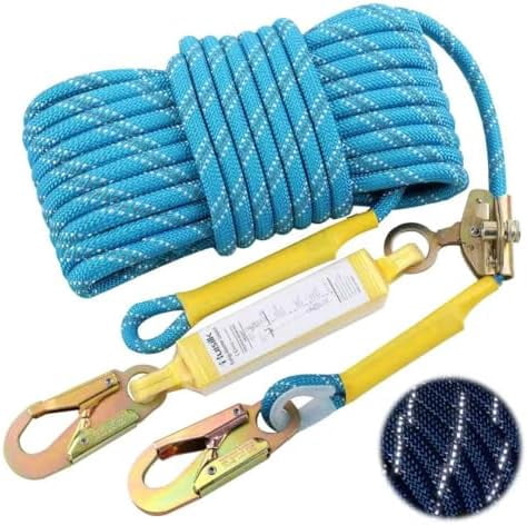 Fall Protection Safety Rope 50FT Vertical Roofing Harness Ropes With ...