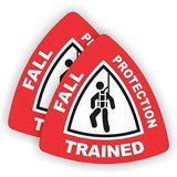 Fall Protection Trained Hard Hat Sticker / Helmet Decal Label Lunch ...