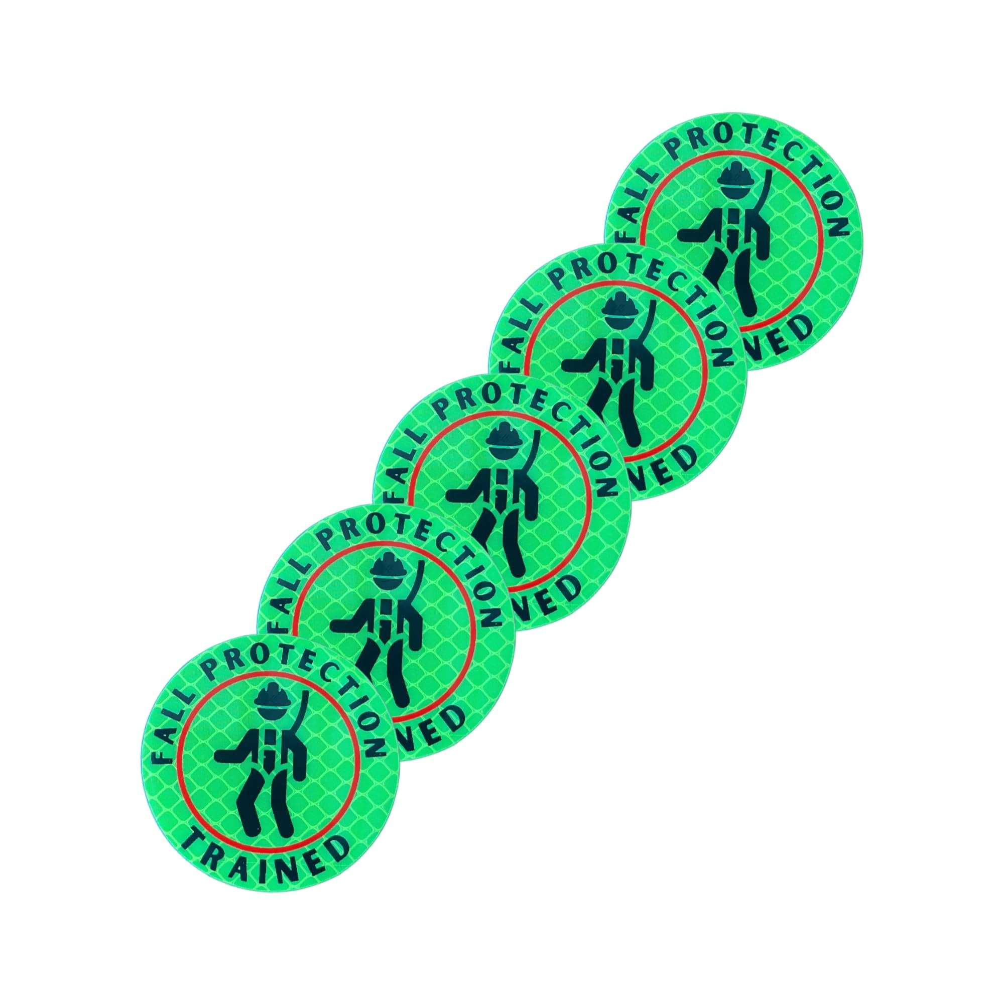 Fall Protection Trained Retro Reflective Hard Hat Safety Stickers 5 pk ...