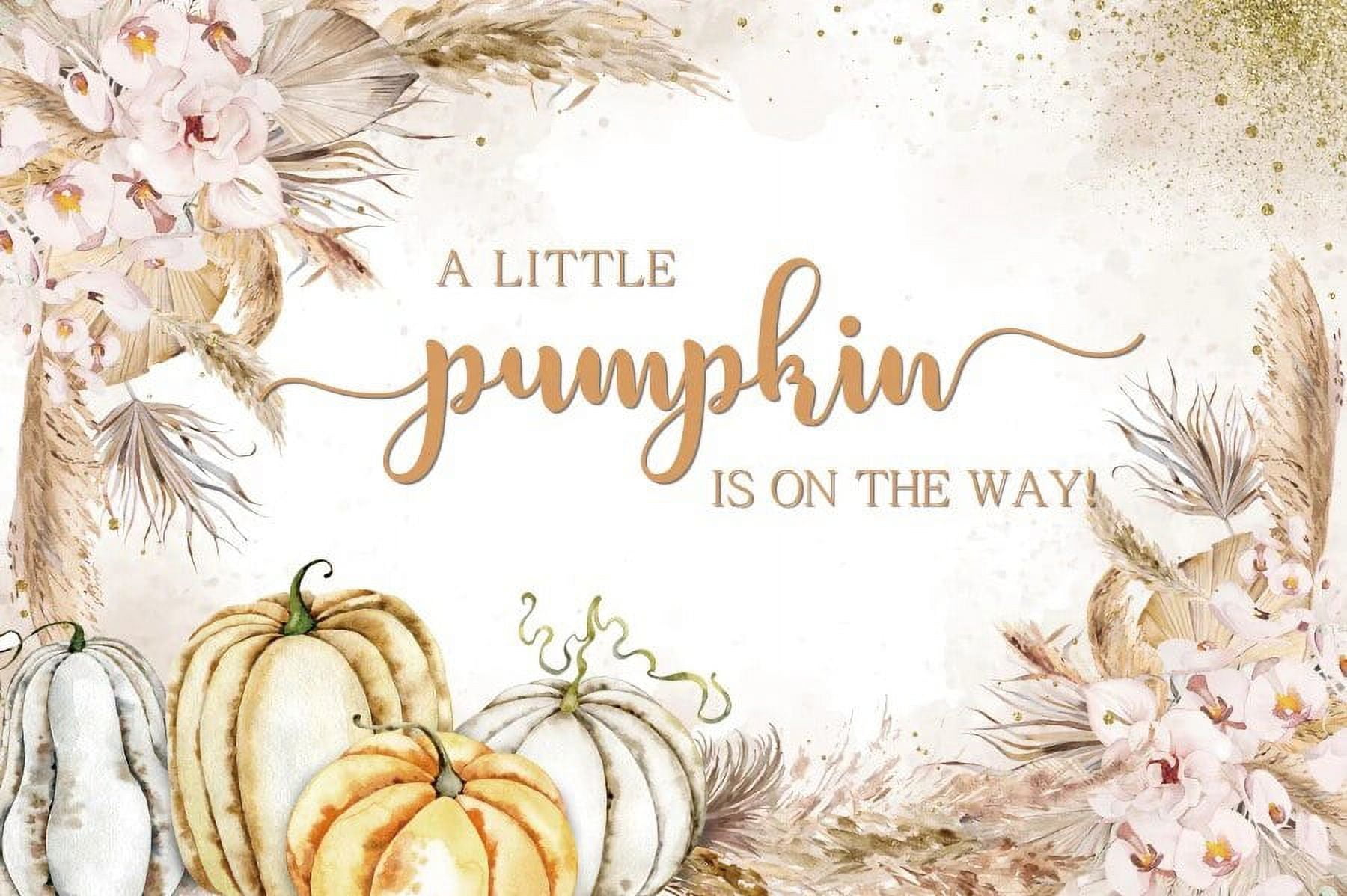 Fall Pumpkin Baby Shower Background Gold Dots Flowers Autumn Pregnant ...