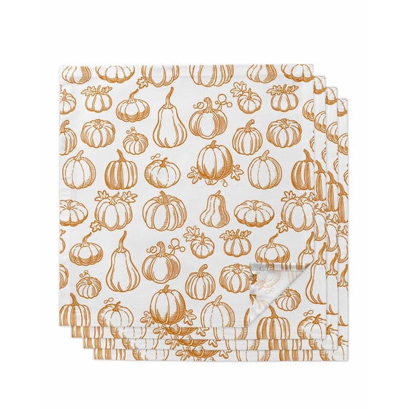 Fall Pumpkin Cloth Napkins Set of 4 Reusable Dinner Napkins ...