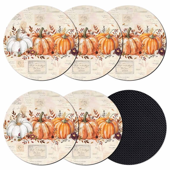 Fall Pumpkin Coasters Set of 6, Absorbent Coasters for Drinks ...