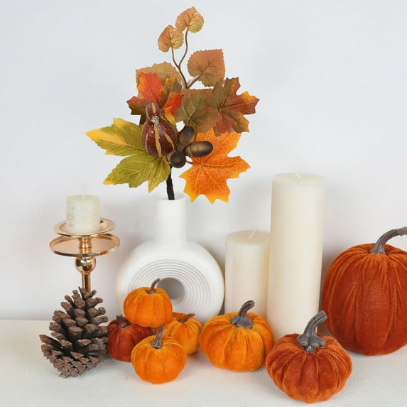 Fall Pumpkin Fruit Simulation With Three Optional Sunflower Maple Leaf And Berry Combinations ...