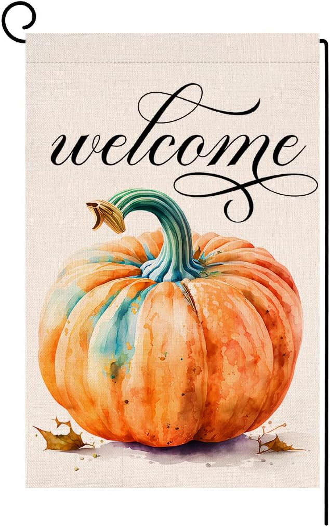 Fall Pumpkin Garden Flag 12x18 Vertical Double Sided Welcome Autumn ...